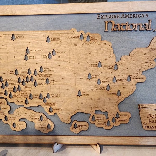 Custom USA National Parks Travel Map | Camper RV Gift | 5th Anniversary ...