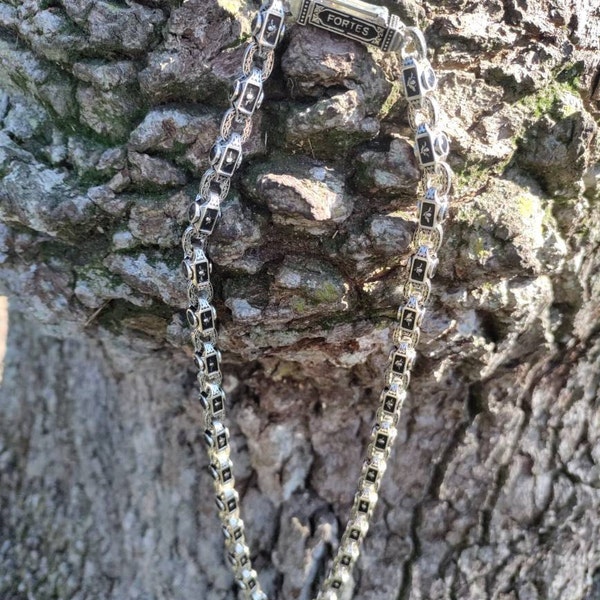 Mens Silver Necklace; Mens Silver Chain; Necklace With Stones; Silver ...