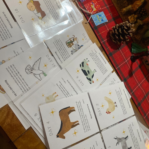 Advent Scripture Cards, Advent Calendar, Nativity Advent Calendar, Kids ...