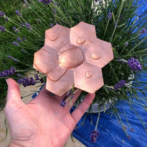 Copper bee bath garden art help garden pollinators | Etsy