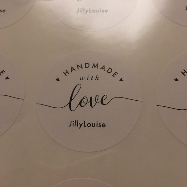 Modern Handmade With Love Labels, Handmade With Love Stickers, Handmade ...