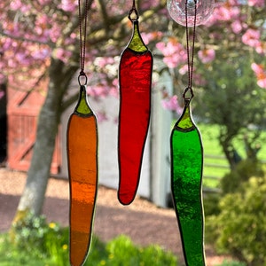 Stained Glass GREEN Chilli Pepper Suncatcher, Green Glass, Chilli Lover ...