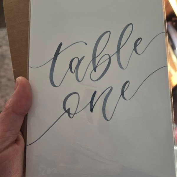 Watercolor Table Numbers Wedding, Calligraphy Table Number Cards, Table ...