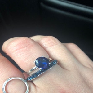 Blue Zircon Ring Promise Ring December Birthstone Silver - Etsy