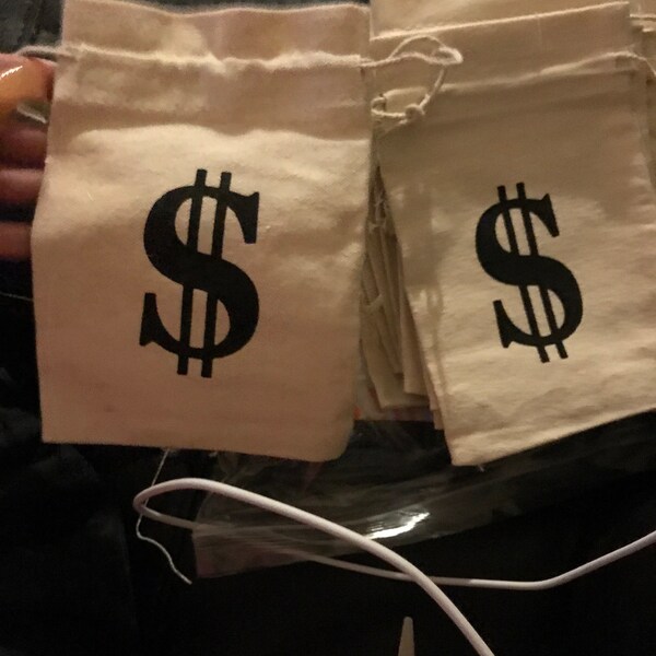 Mini Canvas Money Bags SIX - Etsy
