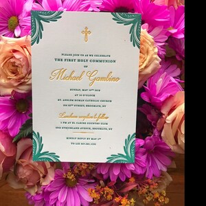 Modern Border Letterpress Shower Invitations - Etsy