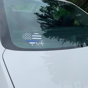 Police Wife Decal, Police Officer Wife, Thin Blue Line Flag, Deputy ...