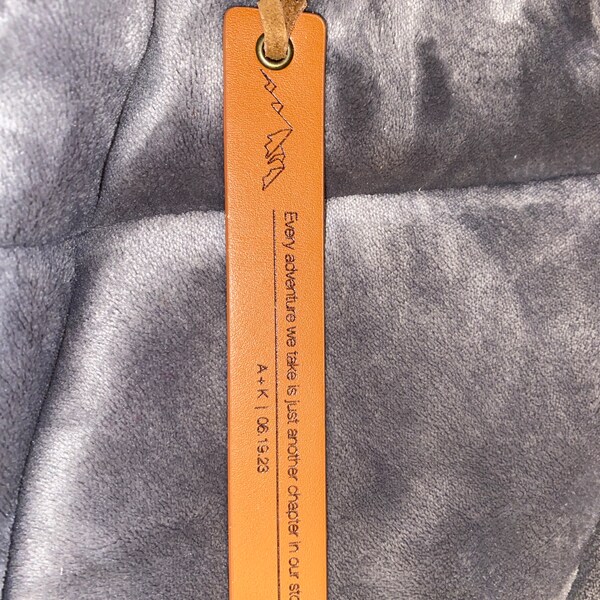 Engraved Leather Bookmark, 3rd Anniversary Bookmark Custom Handwritten ...