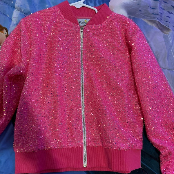 Pink Sparkle Jacket, Soft Jackets. Girls Sequins Jacket - Etsy