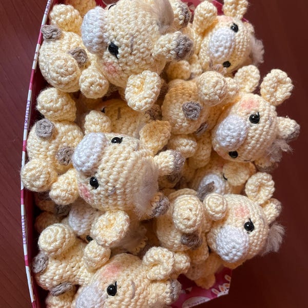 Miniature Dog Crochet Pattern, Amigurumi Tiny Animal Keychain Charm - Etsy