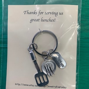 School Lunch Server Keychain, Appreciation Gift, Gift for School Lunch ...