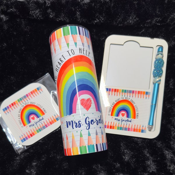 Teacher 20 Oz Skinny Tumbler Rainbow Pencils Teacher Tumbler ...