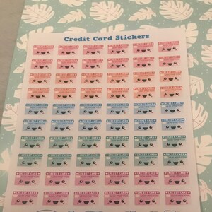 60 Cute Credit Card Planner Stickers - Etsy