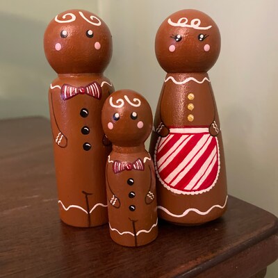 Gingerbread Peg Dolls Gingerbread Gingerbread Family Christmas Gift ...