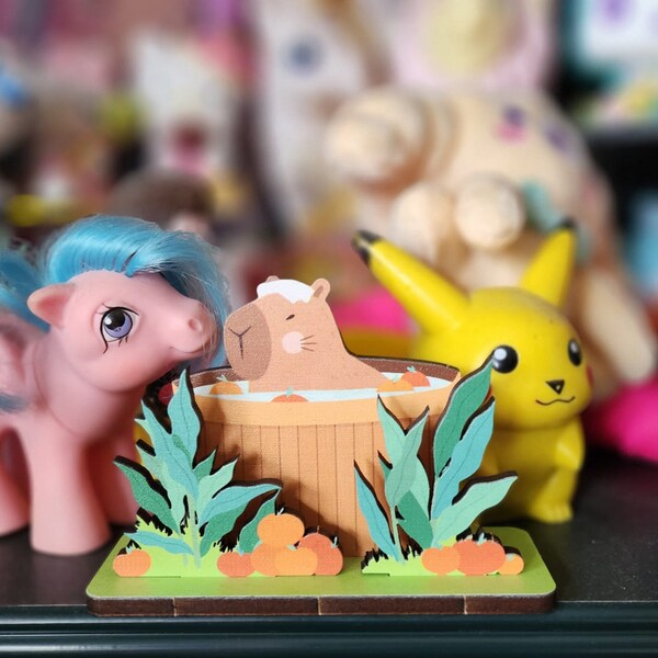 Capybara Spa Onsen Desk Companion - Cute Capybaras Gift - Kawaii Desk ...