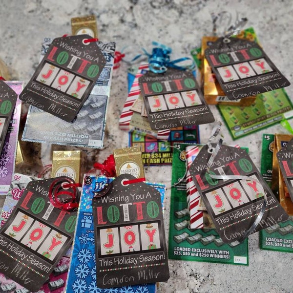 Christmas Lottery Gift Tag Printable, Wishing You a Lotto Joy, Work ...