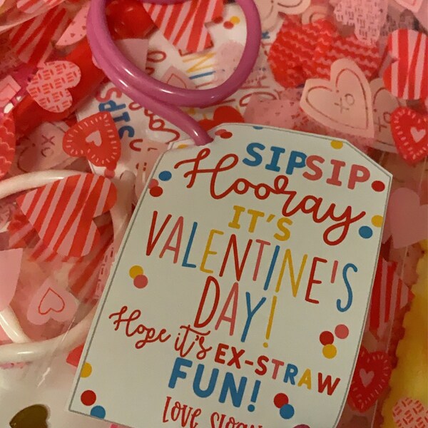 Straw Valentine's Day Printable Crazy Straw Valentine Class Classmate ...