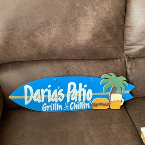 Handmade Surfboard Sign,personalized, Hand Lettered, Party Patio Sign ...