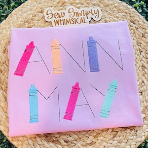 Larger Sizes! Back to School Crayon Bean Stitch Font Vintage Style ...