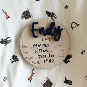 Baby Birth Announcement Sign Baby Name Sign for Hospital Wooden Birth ...