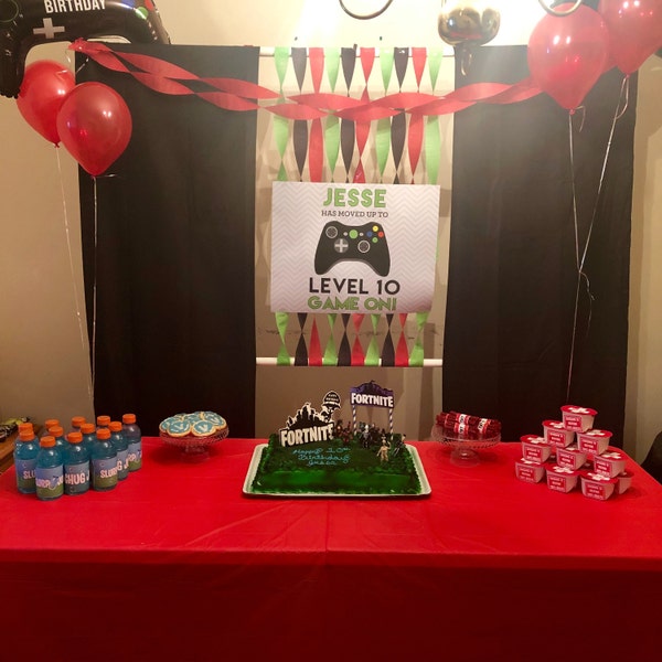 Video Game Party Sign, Instant Download X-large Video Game Party ...