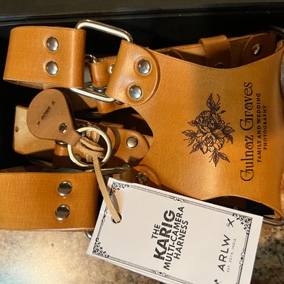 Karig Leather Dual Camera Harness in Full Grain Water - Etsy
