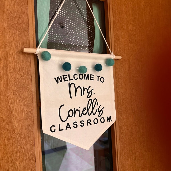 Personalized Teacher Door Hanger | Boho Teacher | Classroom Banner ...