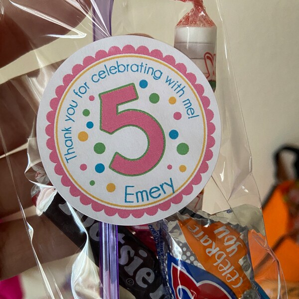 Personalized Birthday Age Number Stickers, Birthday Party, Party ...