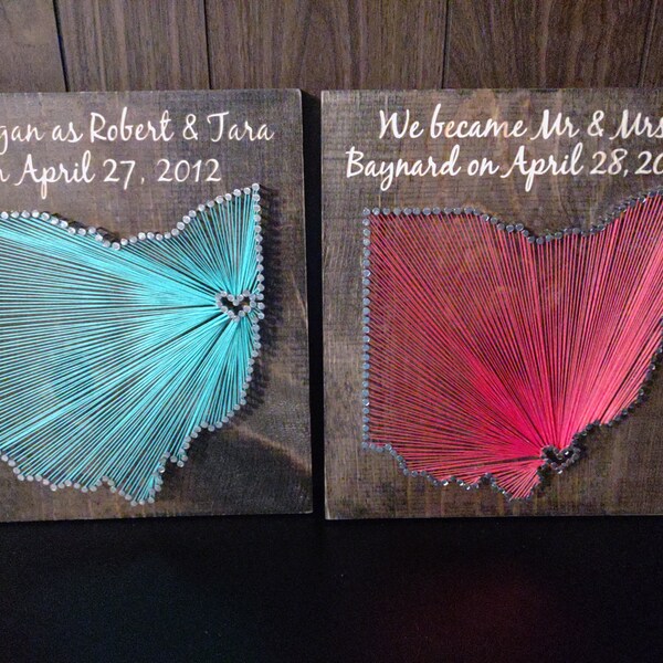 Ohio String Art, Ohio Decor, State String Art, Ohio Nail Art, Ohio Map ...