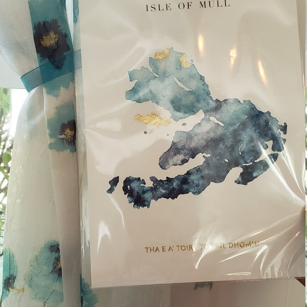 Calmac Ferry & Golden Beaches Watercolour Map of Scotlands Hebrides ...