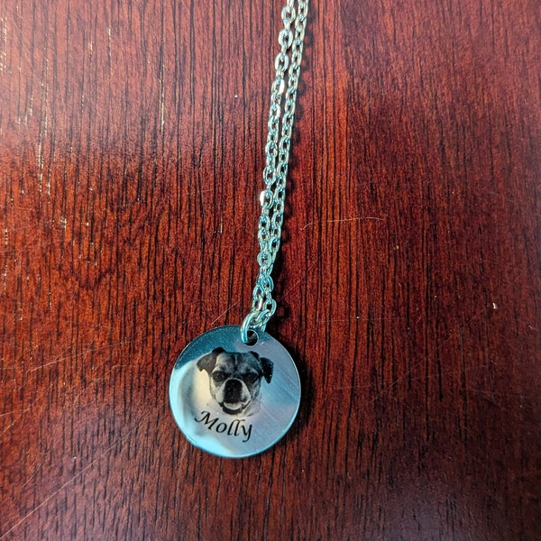 Custom Pet Portrait Necklace Personalized Dog Gift Pet Portrait Jewelry ...