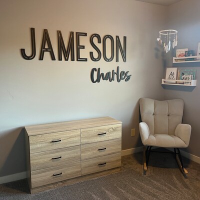 Stacked Custom Name Sign, Wood Name Sign, Nursery Sign, Nursery Letters ...