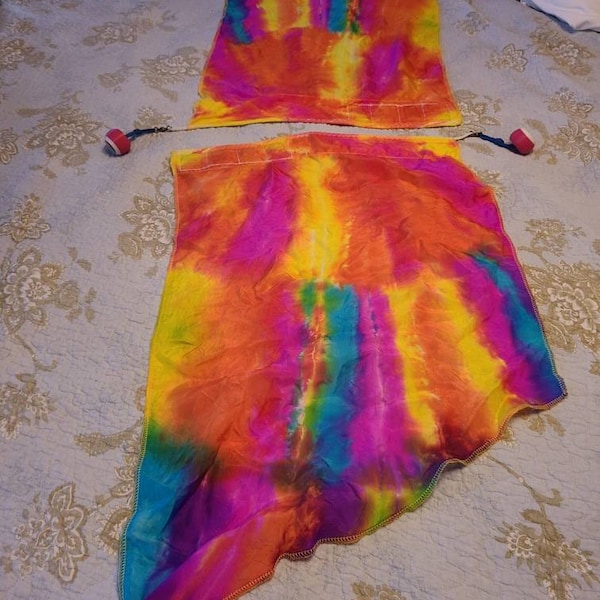 Weighted Flags UV Glow Hand Dyed Silk Spin Flags Made to Order. Perfect ...