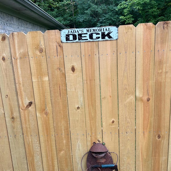 Personalized Deck Sign, Custom Metal Sign, Vinyl Sticker or Street Sign ...