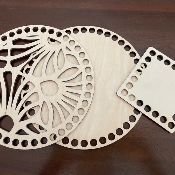 Black Felt Base, Bag Basket,hole 9mm, Felt Crochet Base for Bag, or ...