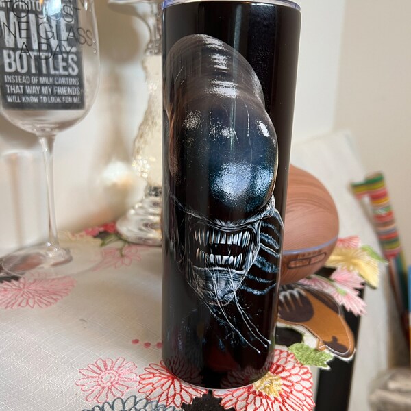 ALIEN XENOMORPH 20oz Tumbler Wrap, ALIENS Tumbler Wrap Png, Alien Movie ...