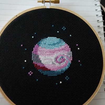 Trans Pride Planet Cross Stitch Pattern PDF Instant Download - Etsy