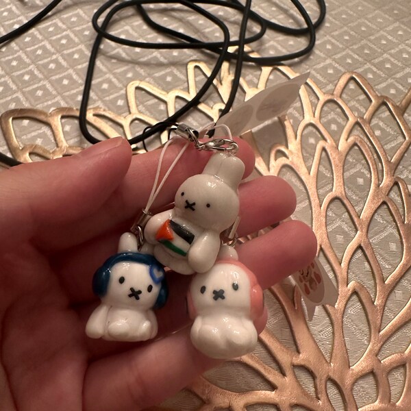 Matching Miffy Coquette Phone Charms Keychains Handmade Clay Charms - Etsy