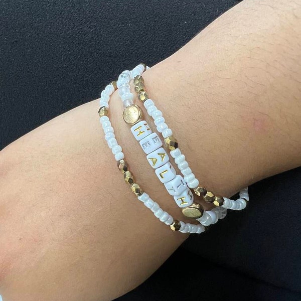 Inspirational Word Bracelet - Beaded Little Words Bracelet - Custom ...