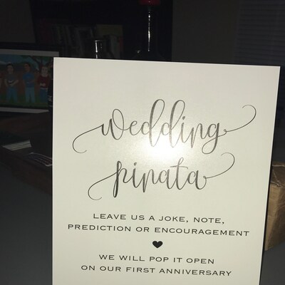 Wedding Pinata Sign, Wedding Pinata Guest Book Sign, Pinata Wedding ...