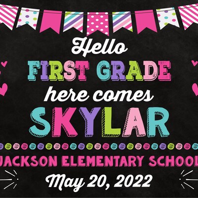 Last Day of Kindergarten Sign PRINTABLE, Last Day of School Chalkboard ...
