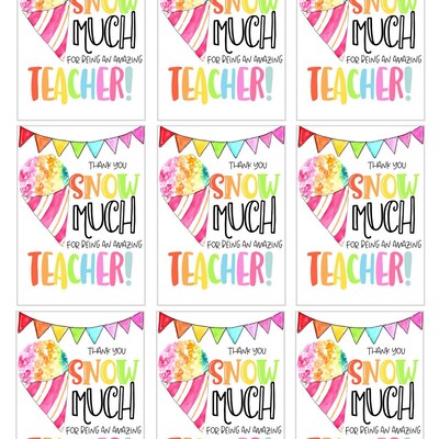 Ice Cream Teacher Appreciation Sign, 8x10 Printable Appreciation Print ...