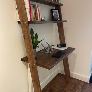 Lean to Desk Handmade Wooden Ladder Desk - Etsy