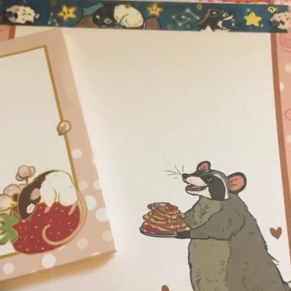4x4 Inch Memo Pads SET Rat and Raccoon Stationery Grocery List - Etsy