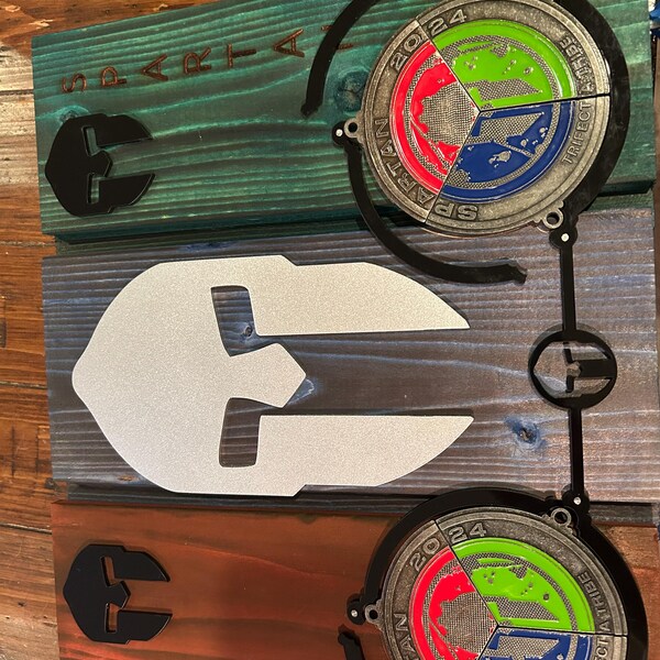 Spartan Trifecta Desk Top Display With Stand (desk_1x_2helmet_1027a) - Etsy