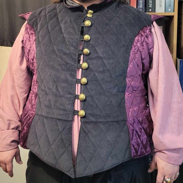 PDF 4X Mens Renaissance Side Tie Doublet Vest With Tabs Collar ...