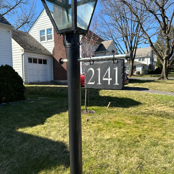 HANGING House Numbers Mailbox Lamppost (carved Stone ) Address Plaque ...