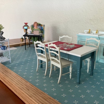 Dollhouse Area Rug, Modern Miniature Rug, Miniature Living Room Rug, 1: ...