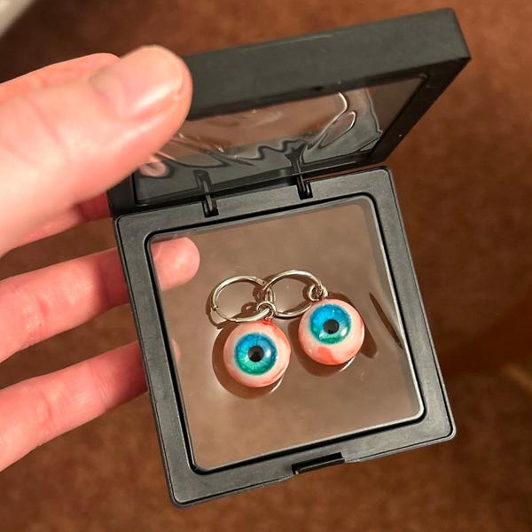 Handmade Personalized Weird Eyeball Earrings for Gothic, Funky Jewelry ...