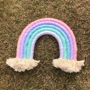 PASTEL RAINBOW Macrame Rainbow Fibre Art Rope Rainbow - Etsy